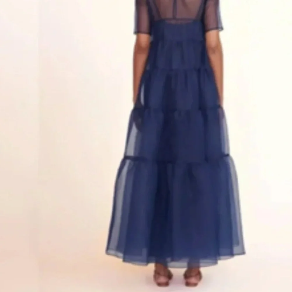 STAUD | Dresses | Staud Hyacinth Tiered Organza Overlay Maxi Aline ...